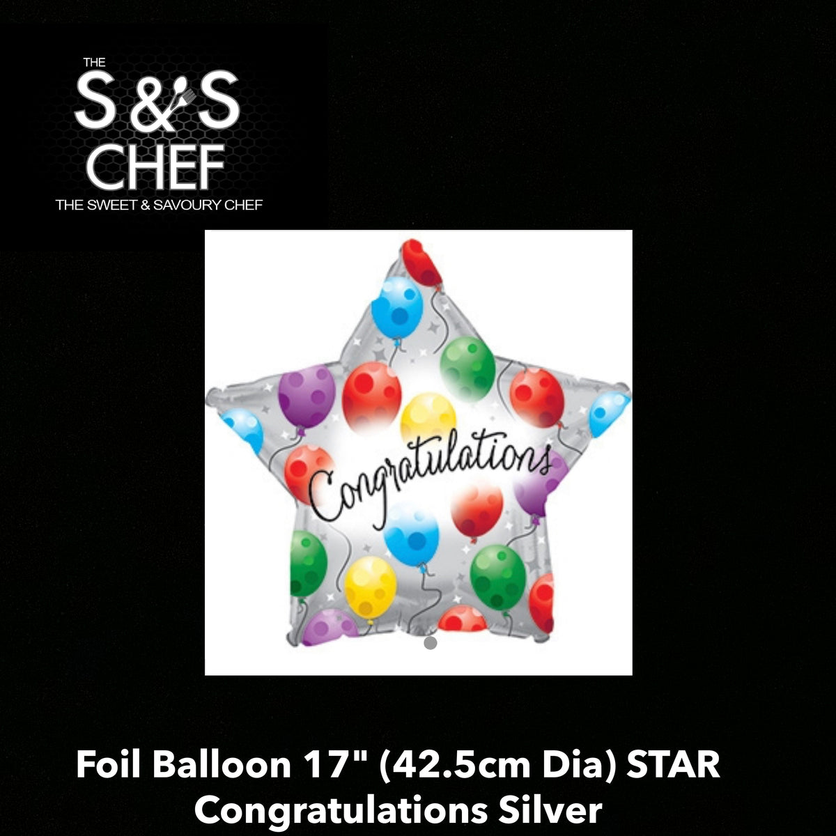 Congratulations Foil Balloon 17" (42.5cm Dia) Congratulations Silver ...